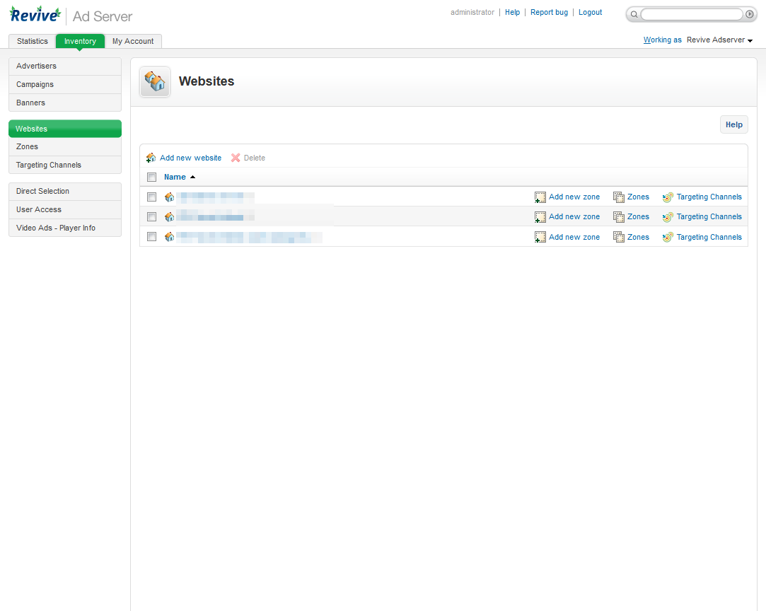 Screenshots of Revive Adserver version 3.0.0