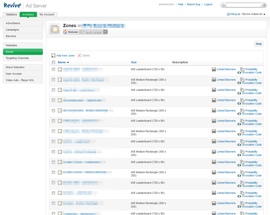 Screenshots of Revive Adserver version 3.0.0