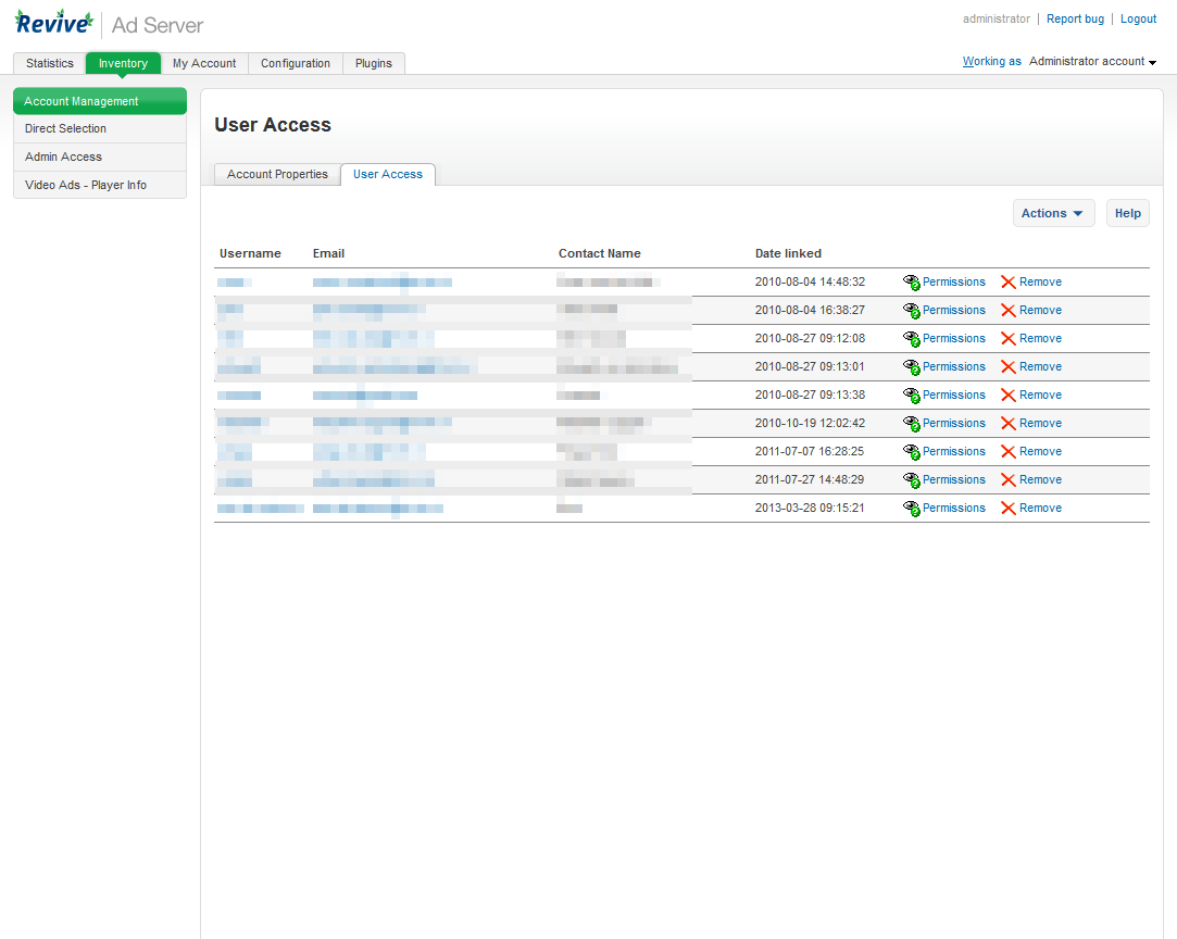 Screenshots of Revive Adserver version 3.0.0
