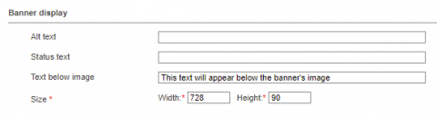 How to display the Text below Image of a banner with Revive Adserver